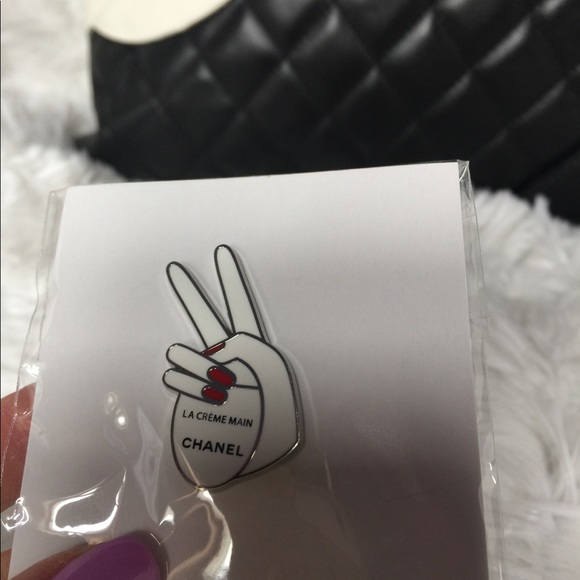 CHANEL | Jewelry | Chanel Skincare Peace Logo Lapel Pin | Poshmark